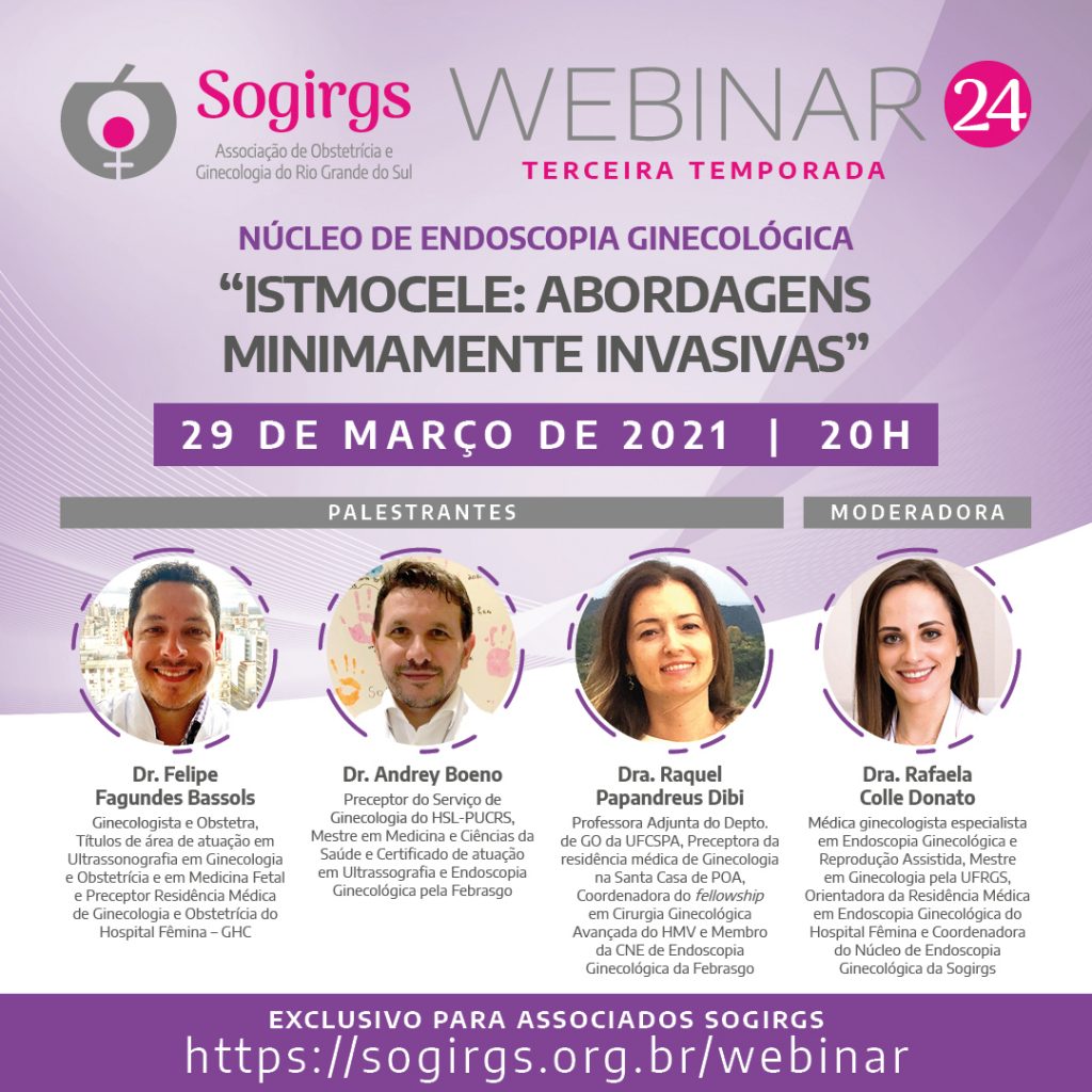 24ª Edição do webinar Sogirgs tratará do tema “Istmocele: abordagens ...