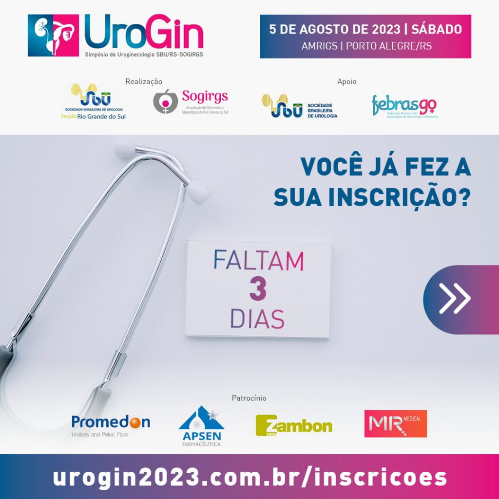 Faltam 3 dias para o Simpósio Urogin – Sogirgs